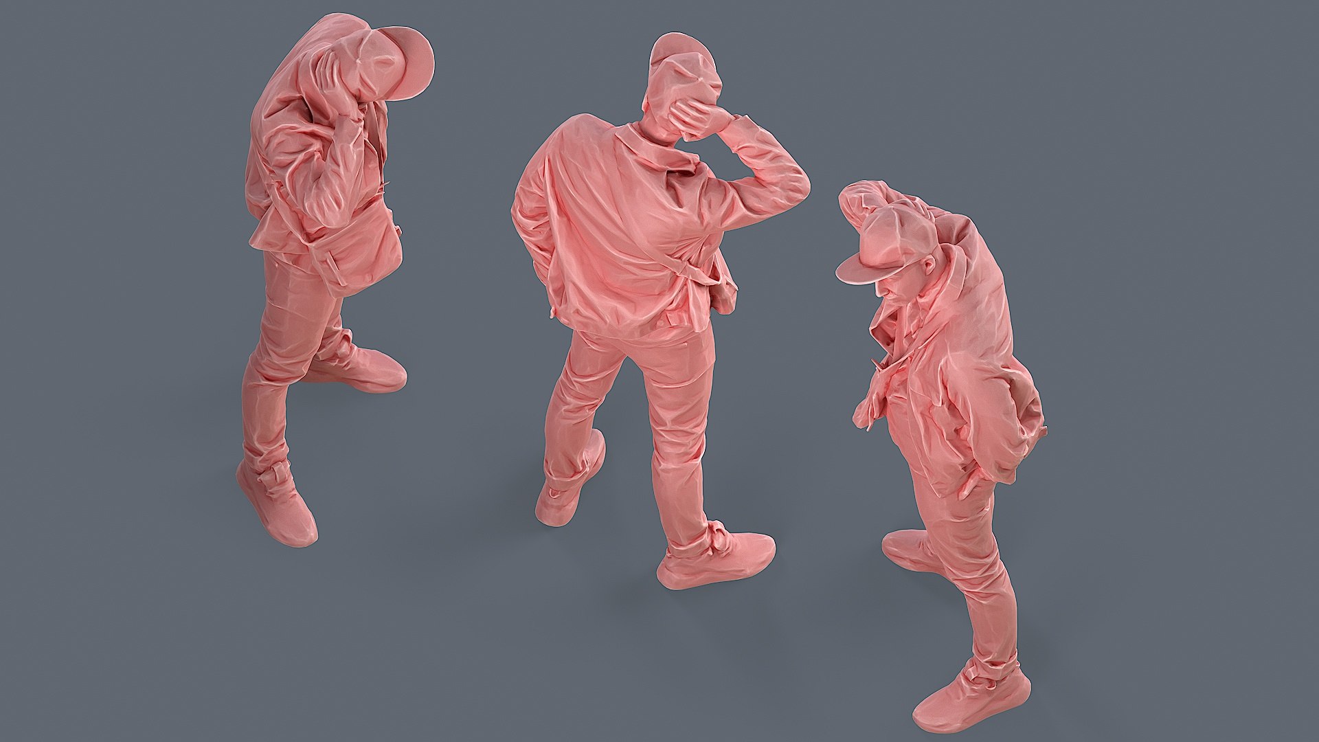 3D Model Urban Contemplation Man In A Beige Outfit - TurboSquid 2088740