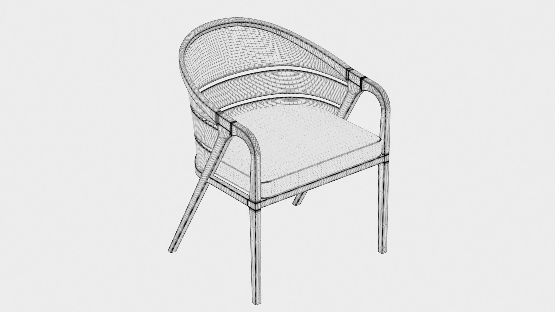 Wooden Rounded Back Chair 3D Model - TurboSquid 2156630