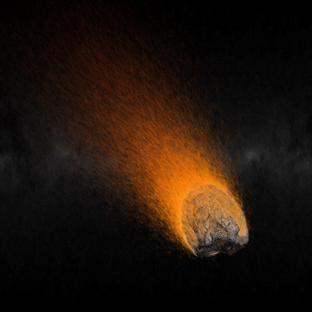 3d meteor particle earth model