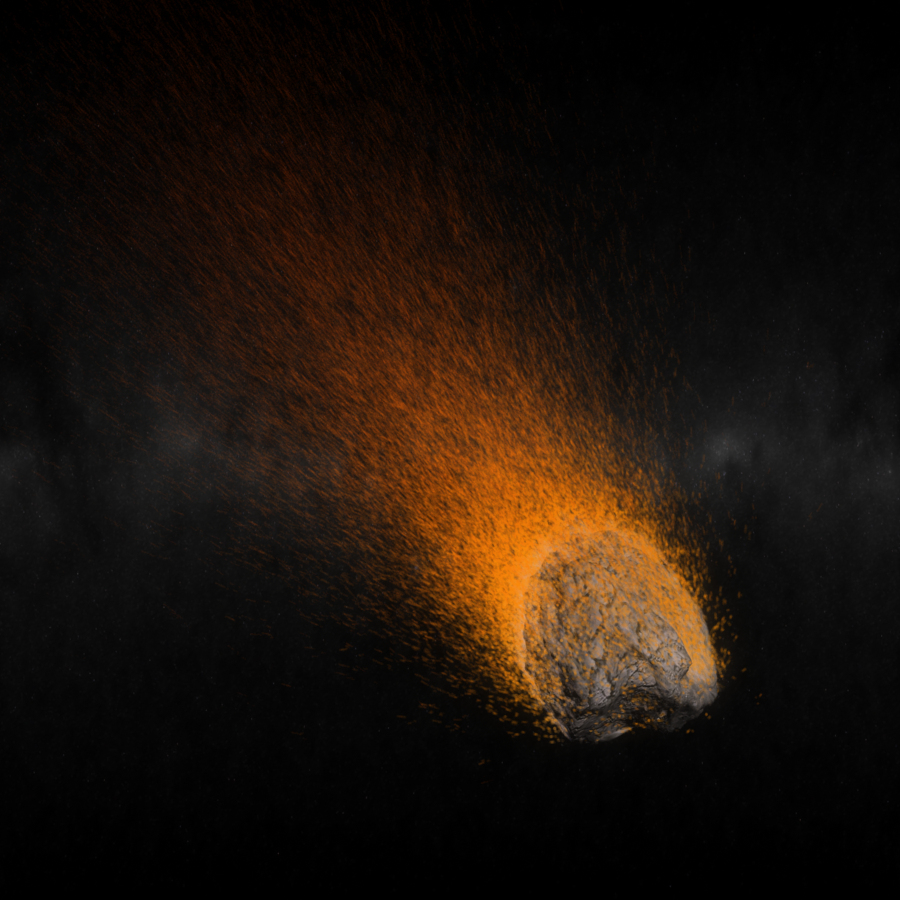 3d meteor particle earth model