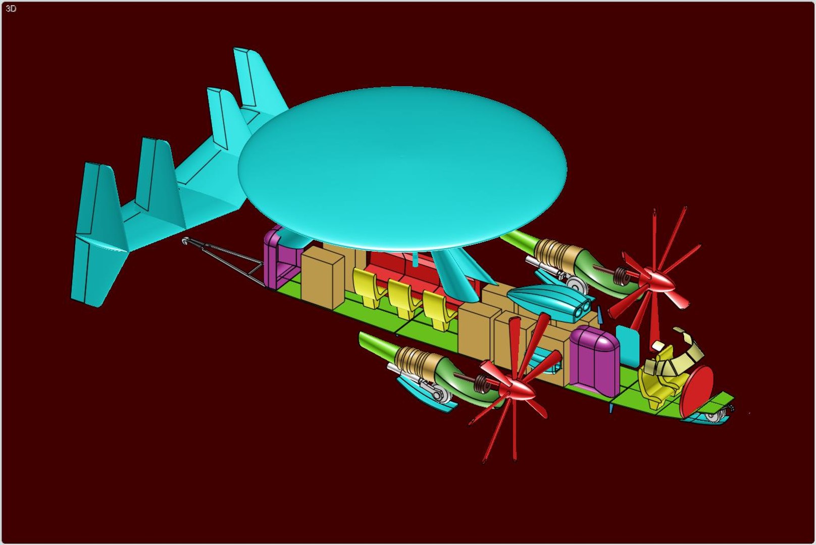 E-2d Advanced Hawkeye Aircraft 3d 3ds
