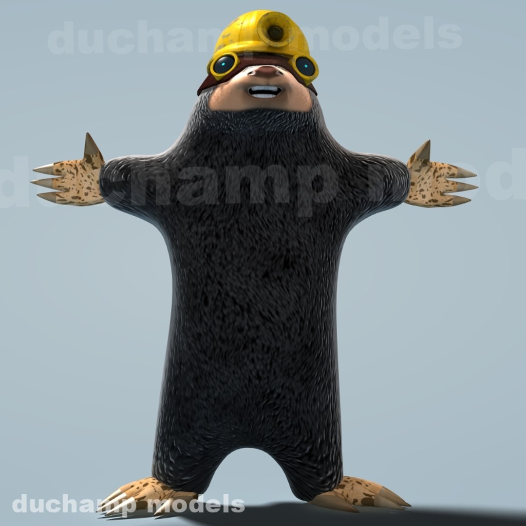 Cartoon Mole Character Animation 3d Model