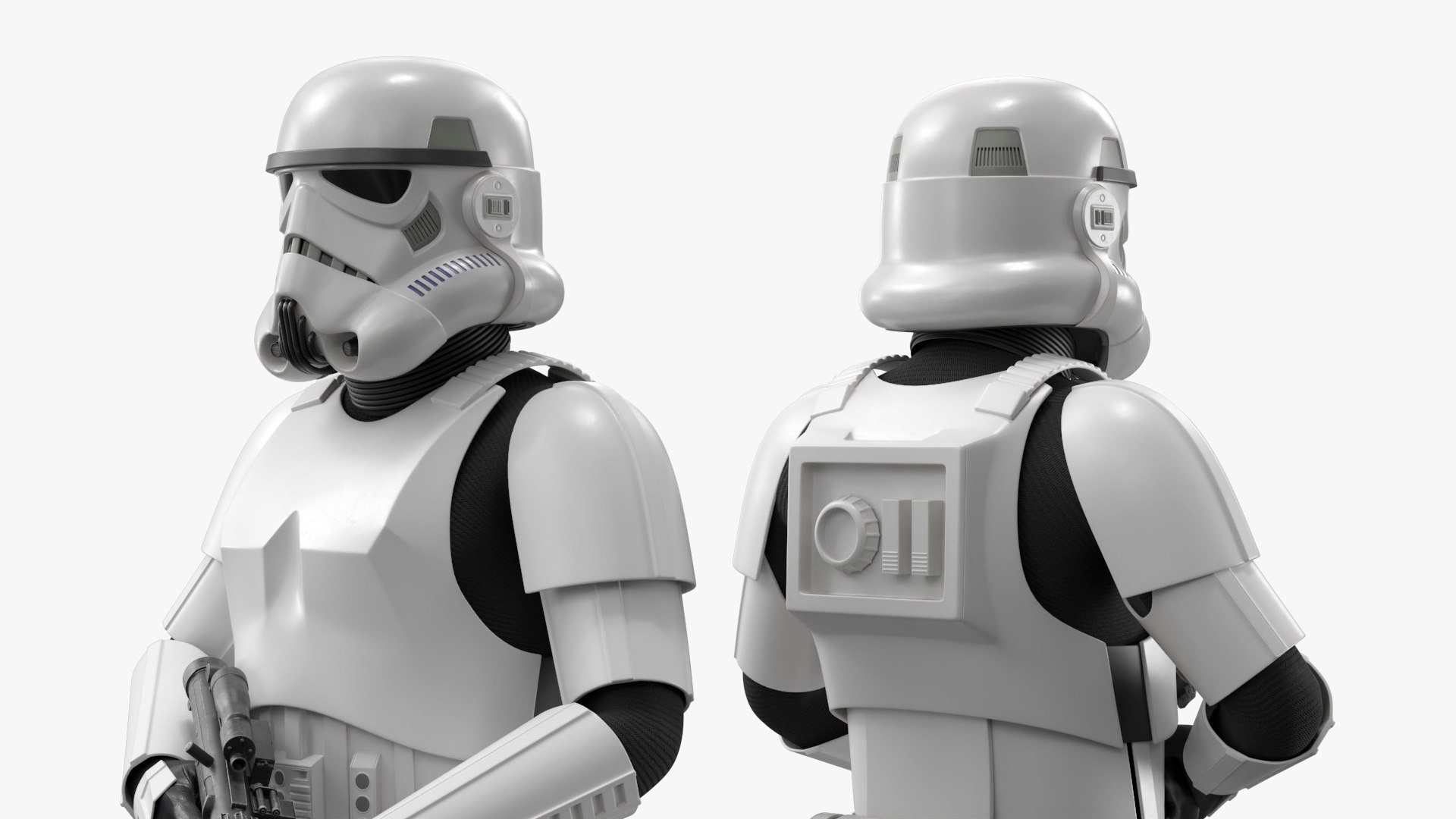 3D Star Wars Imperial Stormtrooper Holding Blaster Standing Pose ...