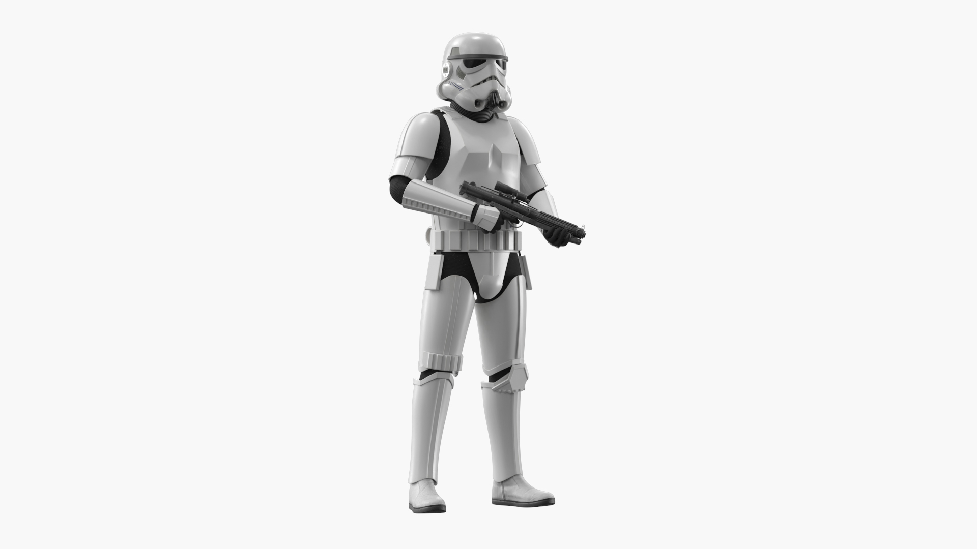 3D Star Wars Imperial Stormtrooper Holding Blaster Standing Pose ...