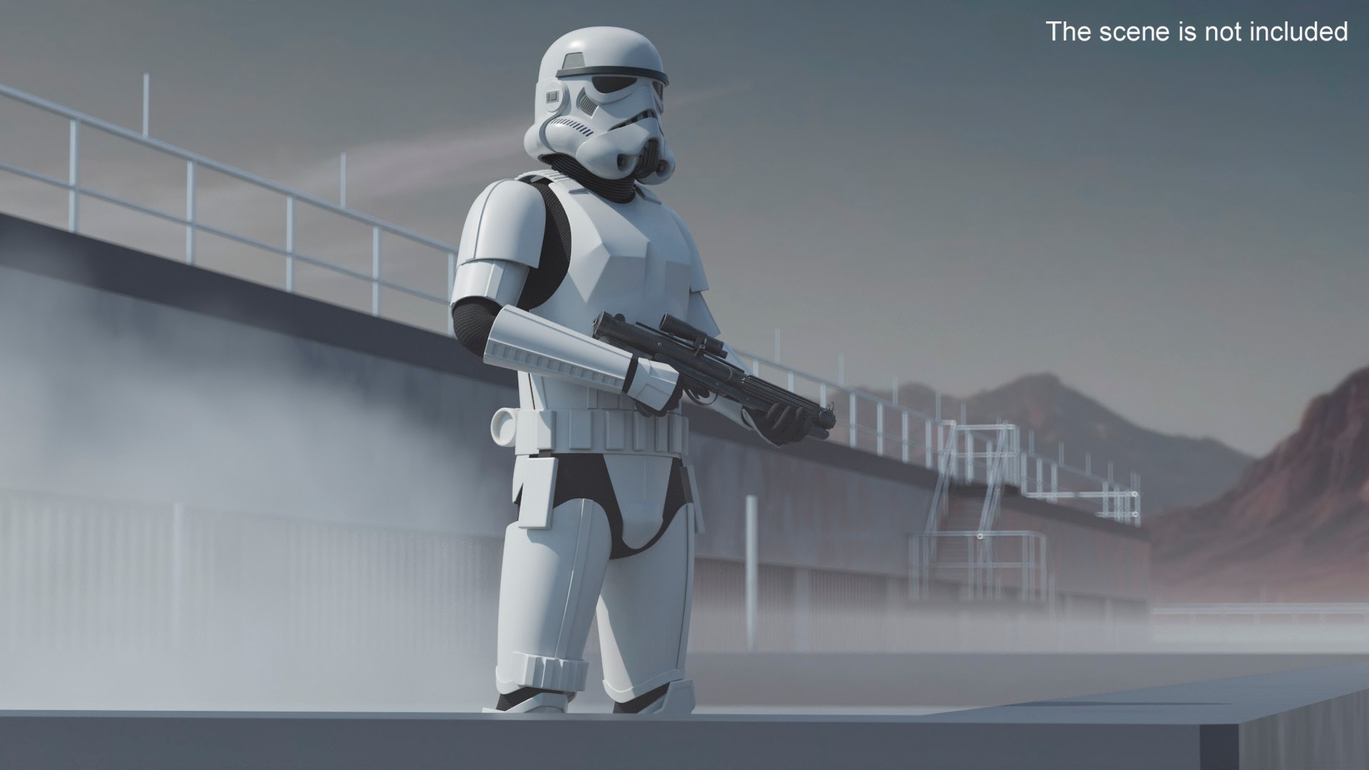 3D Star Wars Imperial Stormtrooper Holding Blaster Standing Pose ...