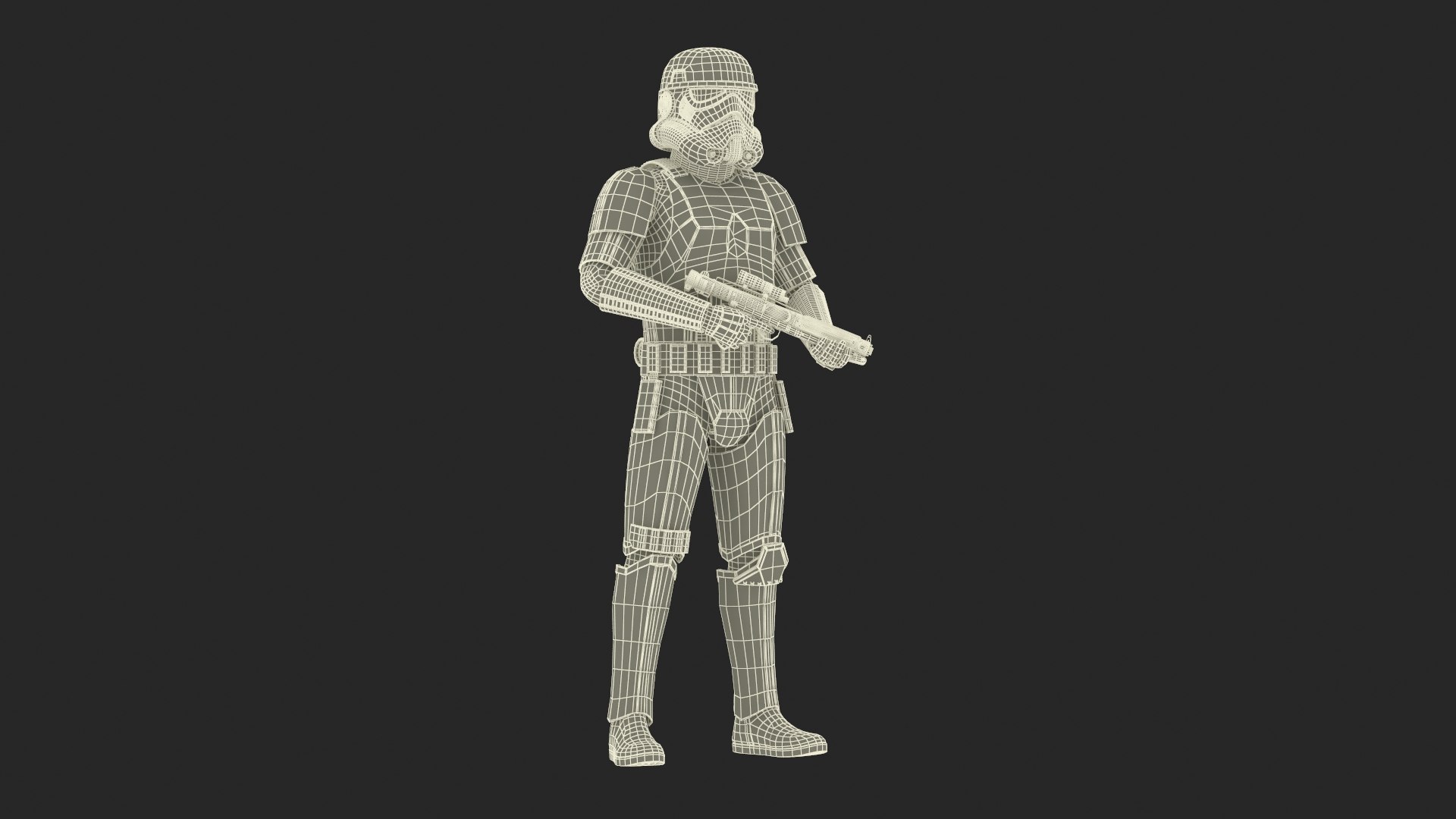 3D Star Wars Imperial Stormtrooper Holding Blaster Standing Pose ...