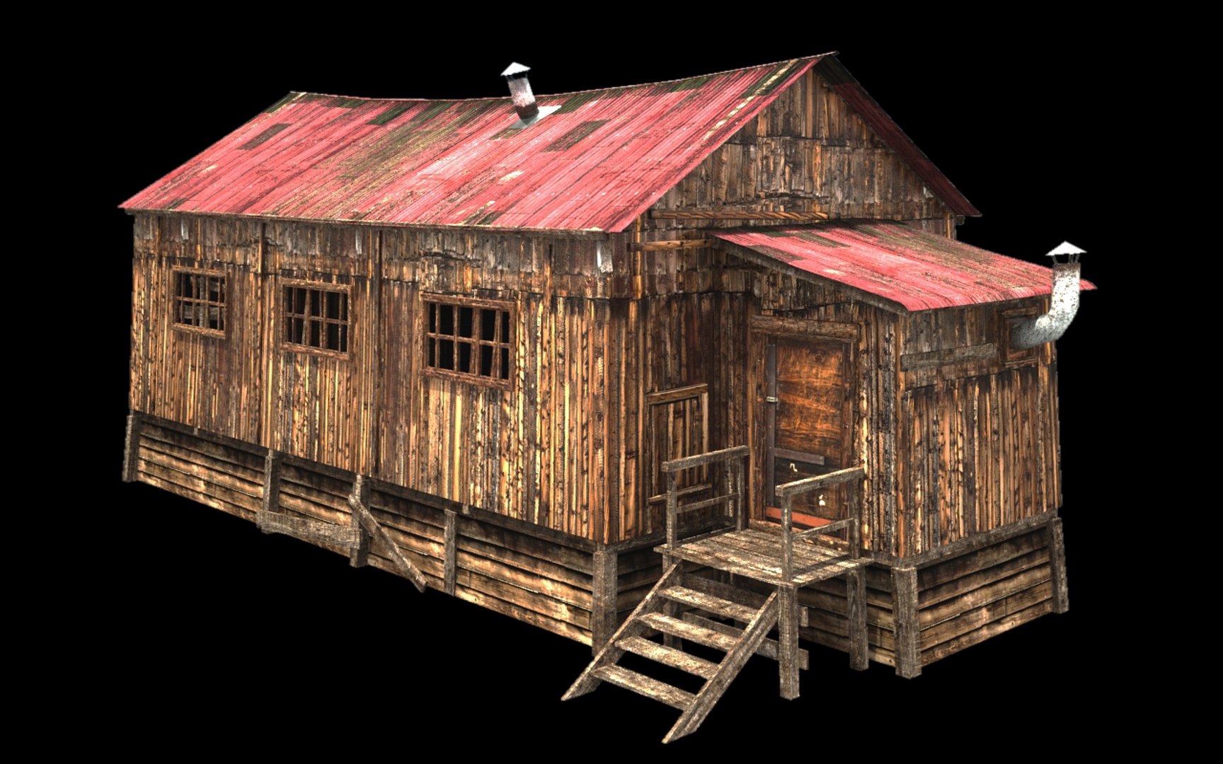Wooden Barn House 3d Model
