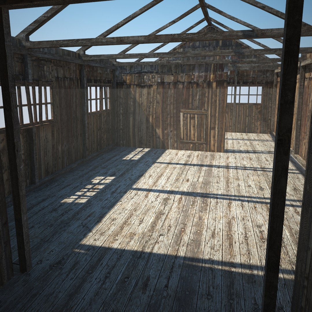 Wooden Barn House 3d Model