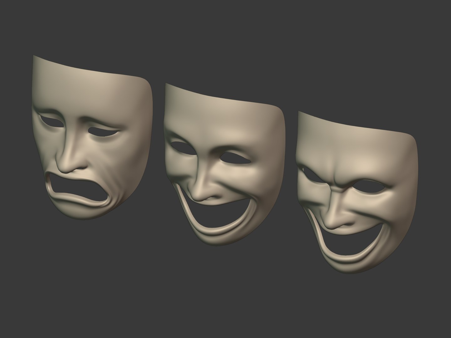 Theater Masks Model - TurboSquid 1725626