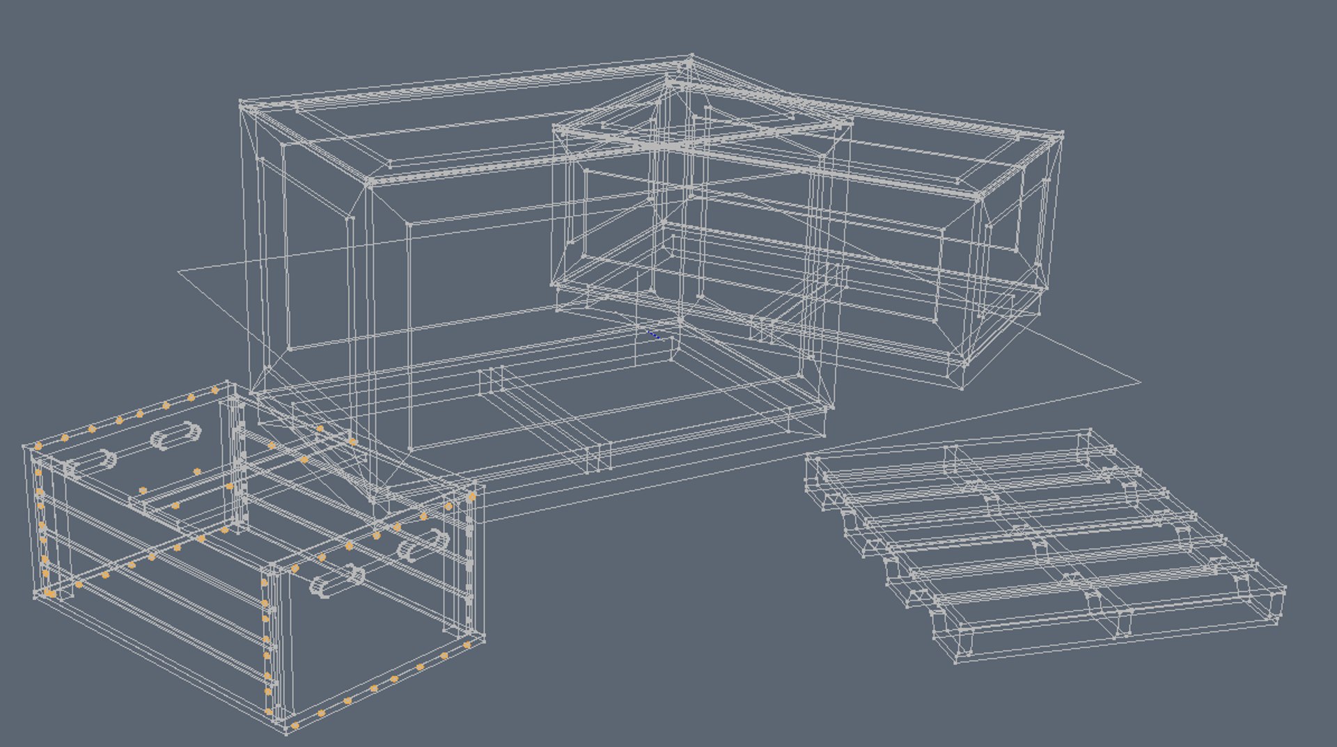 3d Model Shipping Box Crate Pallets