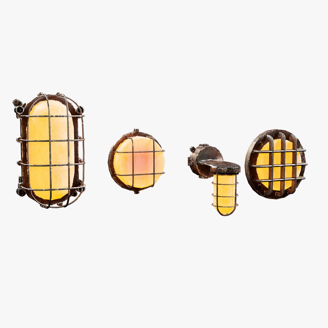 3D Model Sci-Fi Light Fixture Set 2 - TurboSquid 2357556