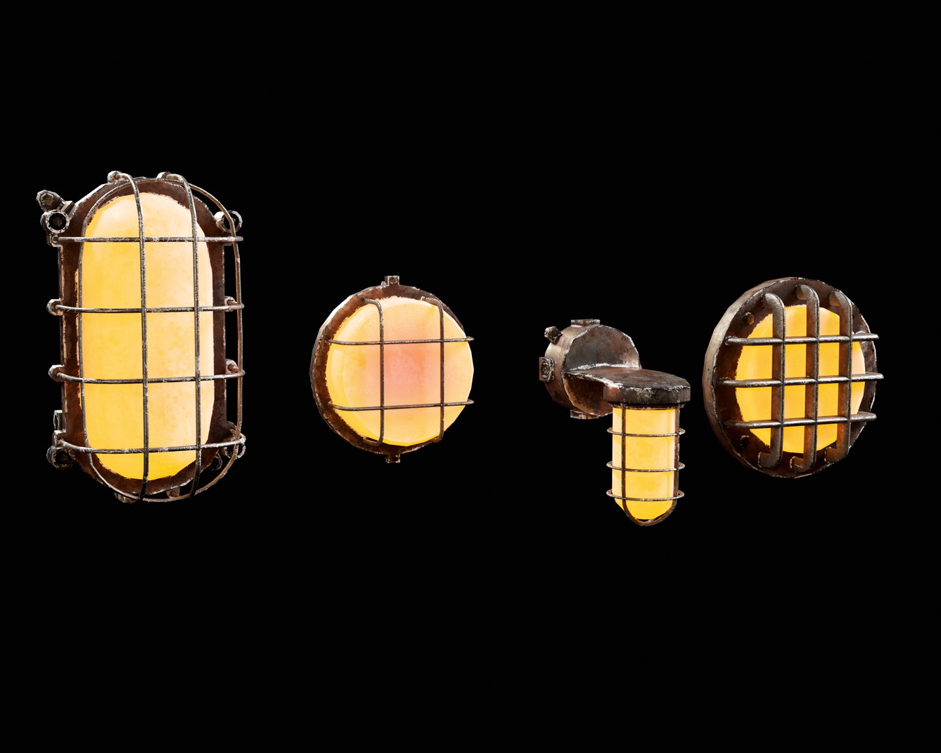 3D Model Sci-Fi Light Fixture Set 2 - TurboSquid 2357556