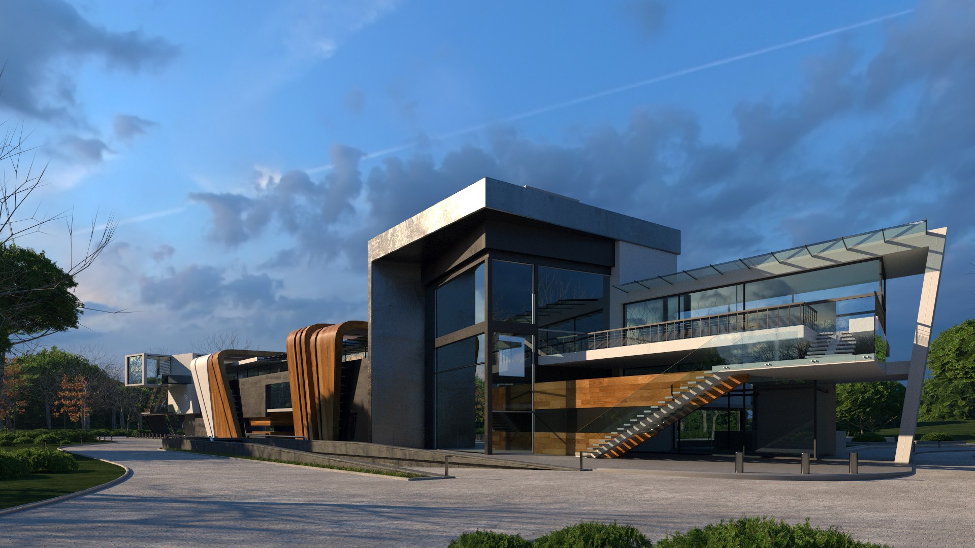 Office Building Exterior Homes 3D - TurboSquid 1550611