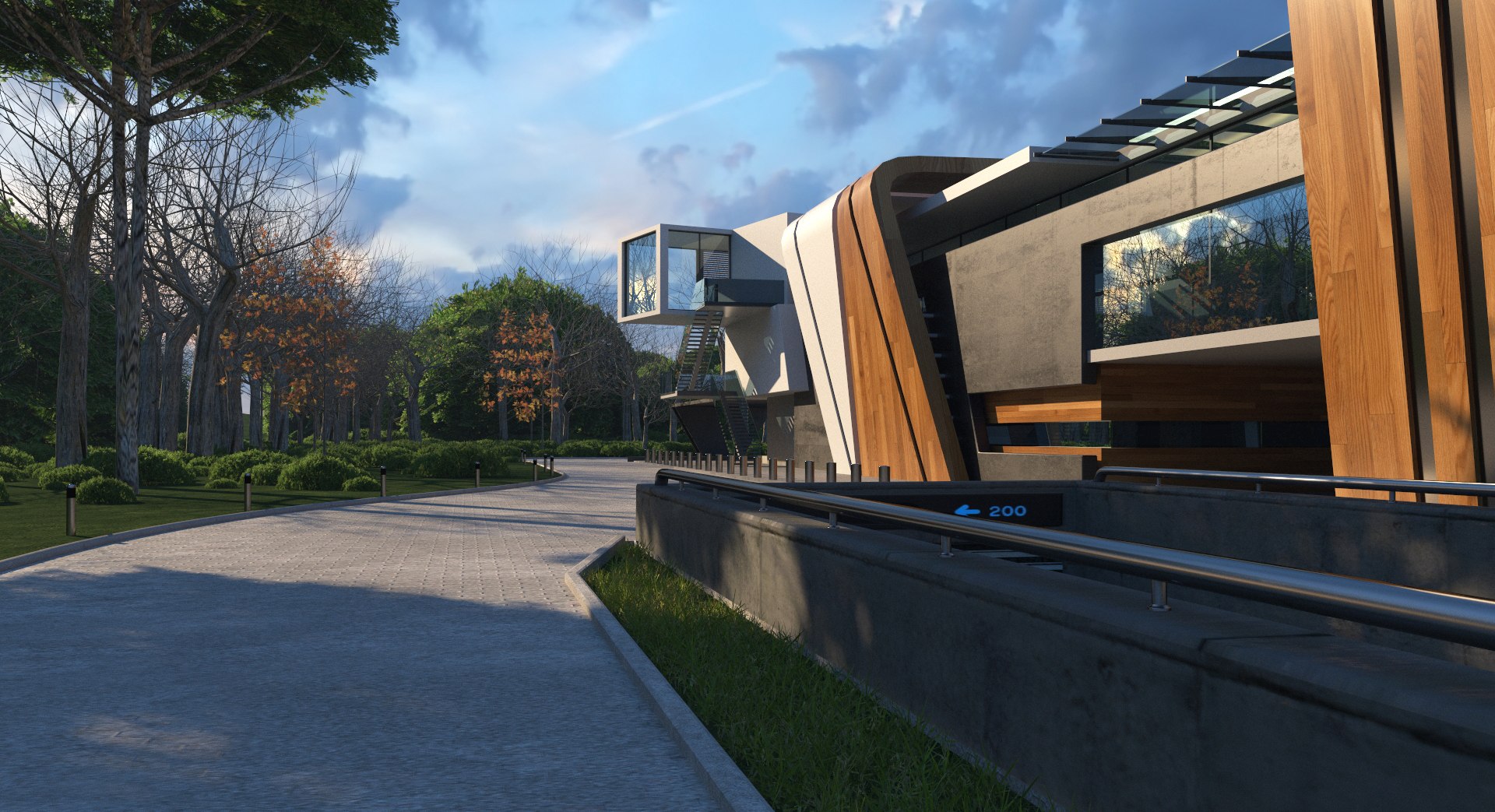 Office Building Exterior Homes 3D - TurboSquid 1550611