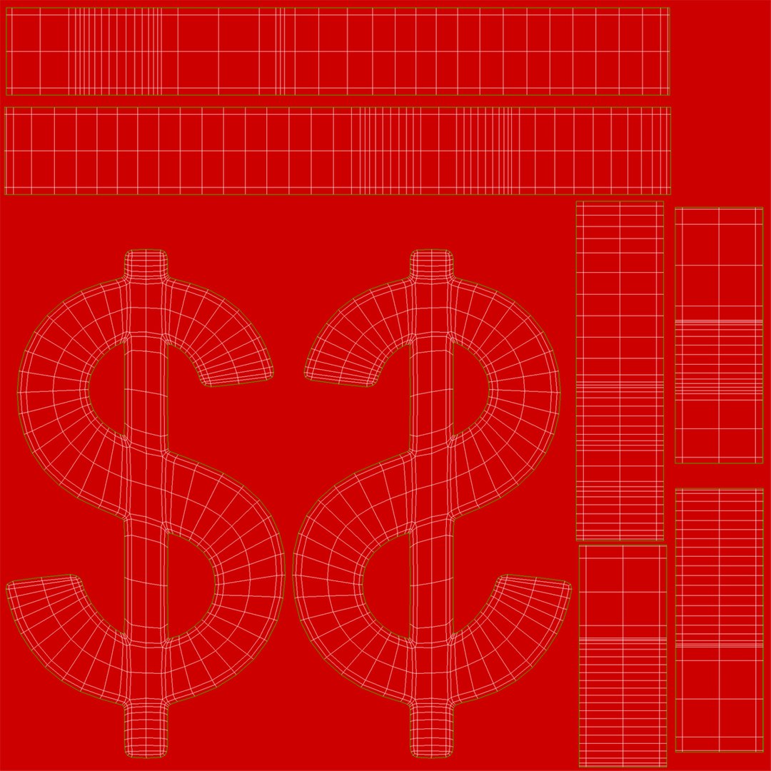 Dollar Sign 3D Model - TurboSquid 1380568