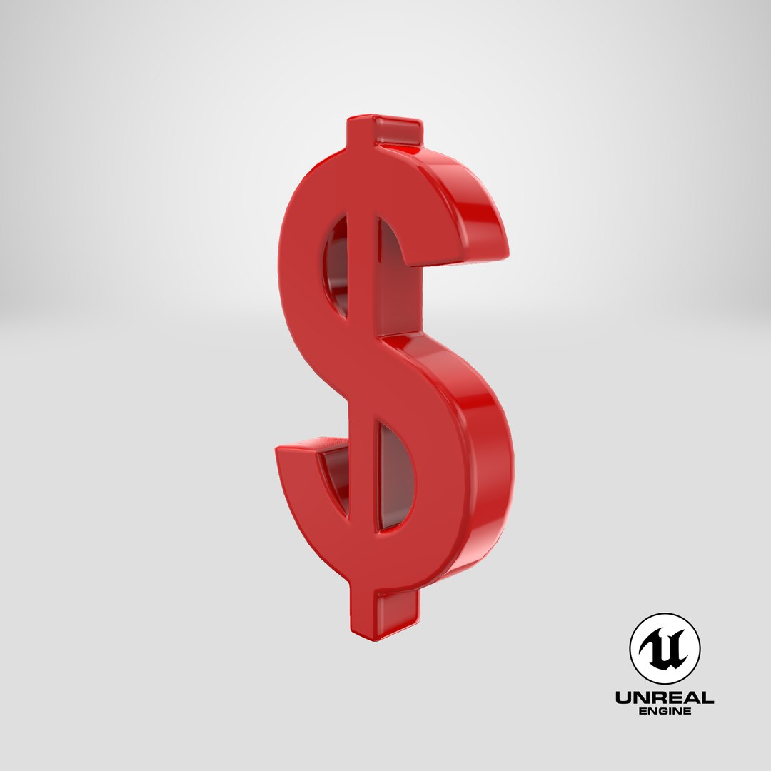 Dollar Sign 3D Model - TurboSquid 1380568