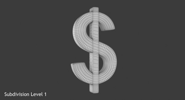 Dollar sign 3D model - TurboSquid 1380568