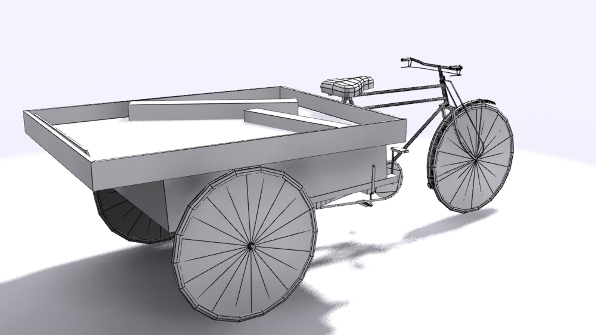 3d Thela Haath Rickshaw