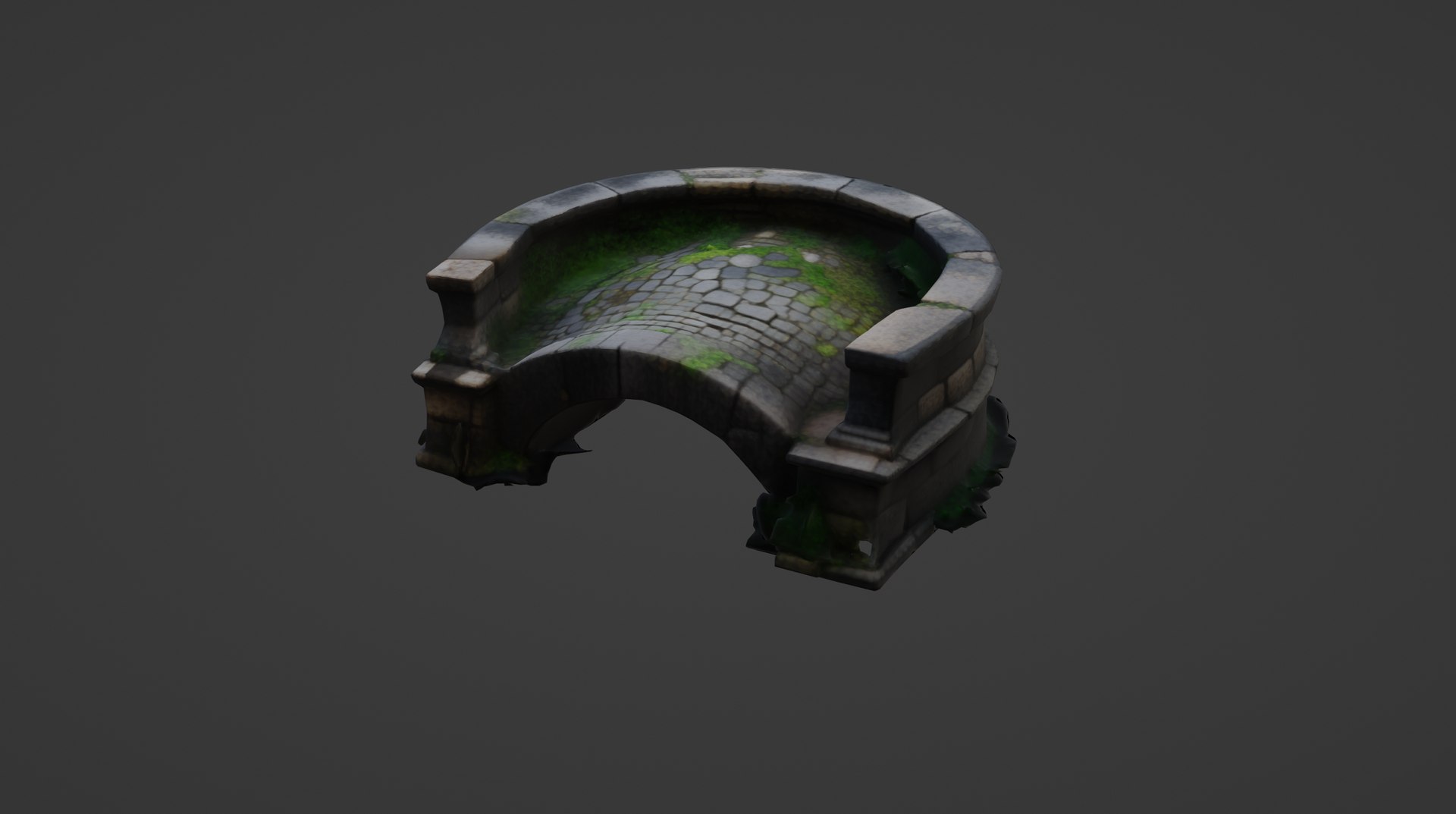 Curved Medieval Stone Bridge Segment 3D Model - TurboSquid 2403263