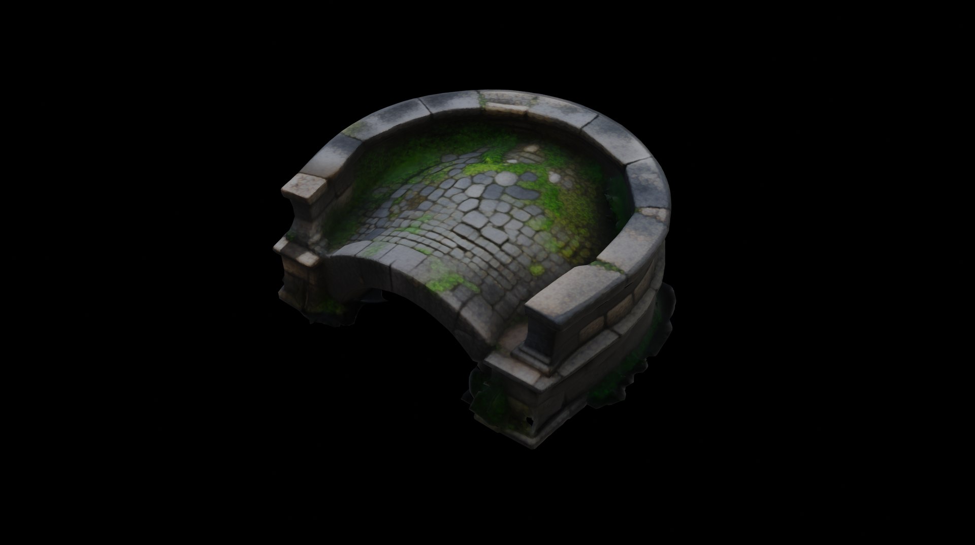 Curved Medieval Stone Bridge Segment 3D Model - TurboSquid 2403263