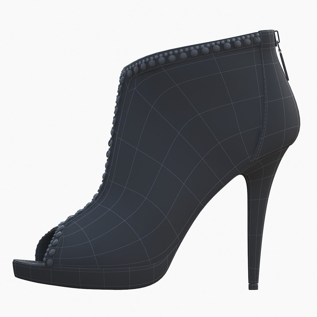 3d Model - Lace Noir Shoes
