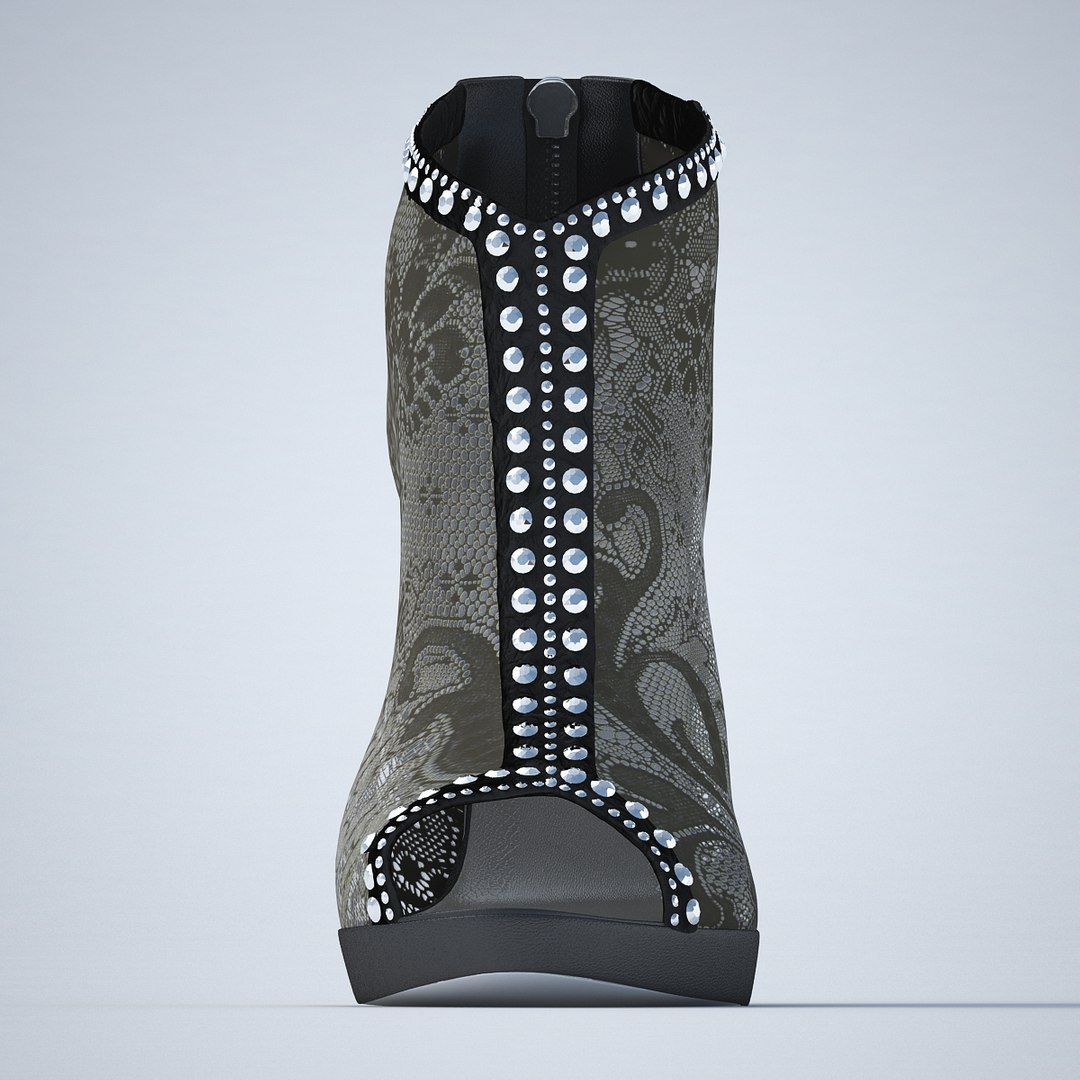 3d Model - Lace Noir Shoes
