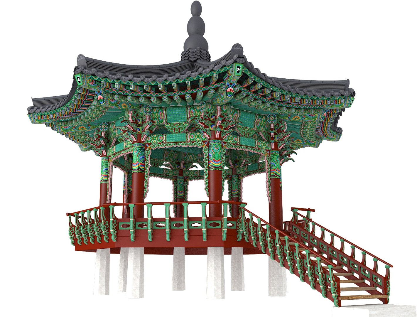 3d Model Traditional Building Wooden