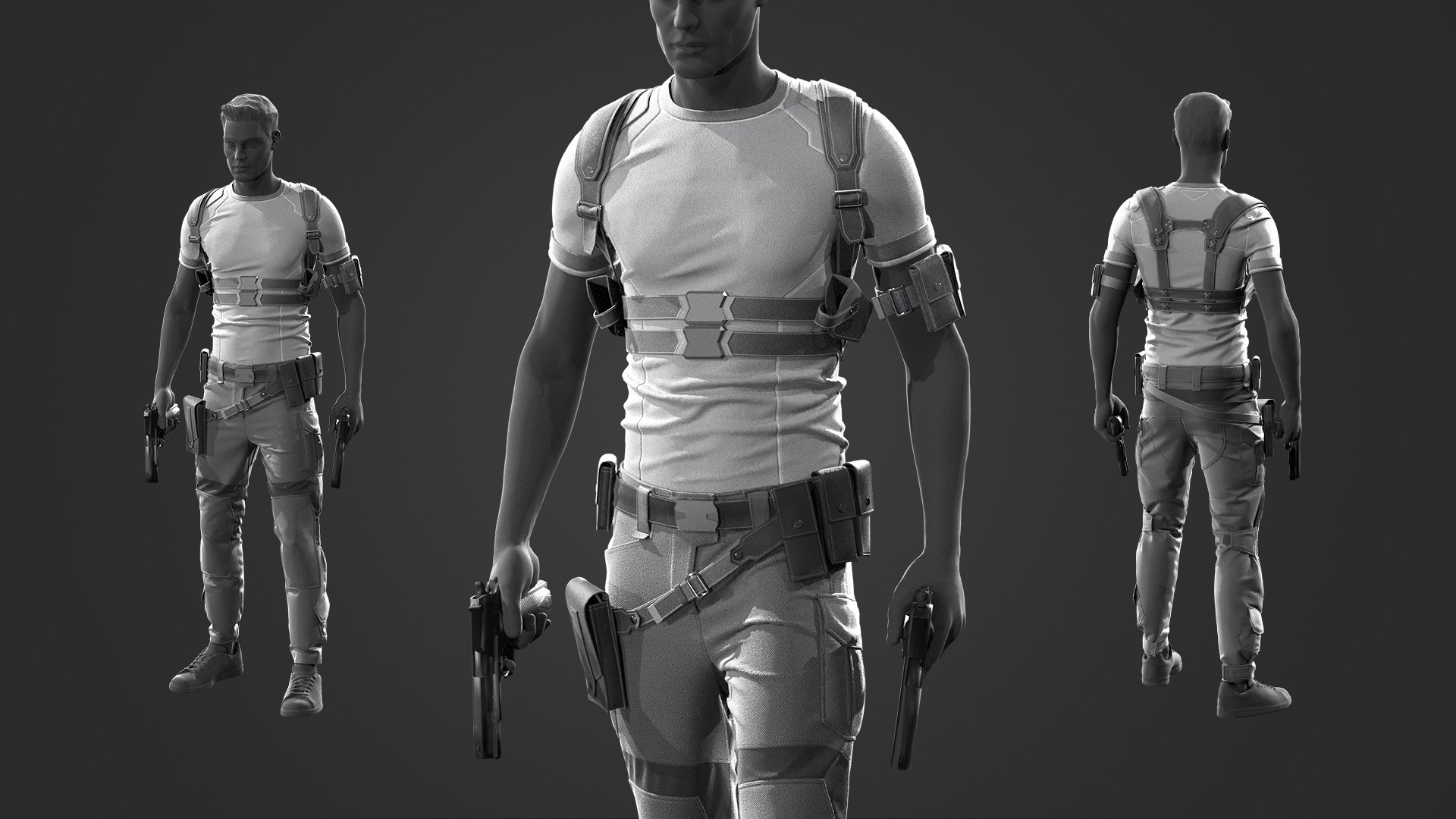 3D Male Cyberpunk Tactical Outfit Military Combat - TurboSquid 1824290