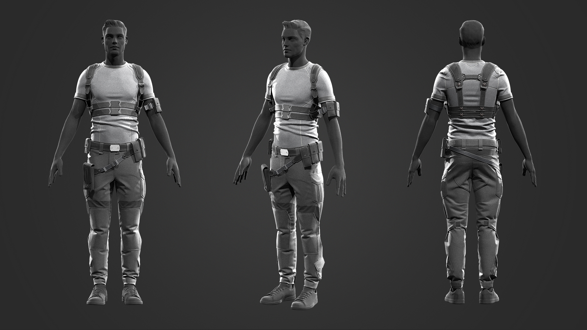 3D Male cyberpunk tactical outfit Military Combat - TurboSquid 1824290