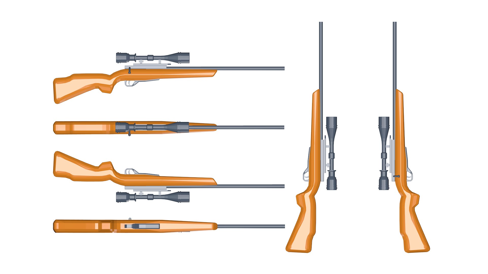 3D Low Poly Hunting Rifle Model - TurboSquid 1850116