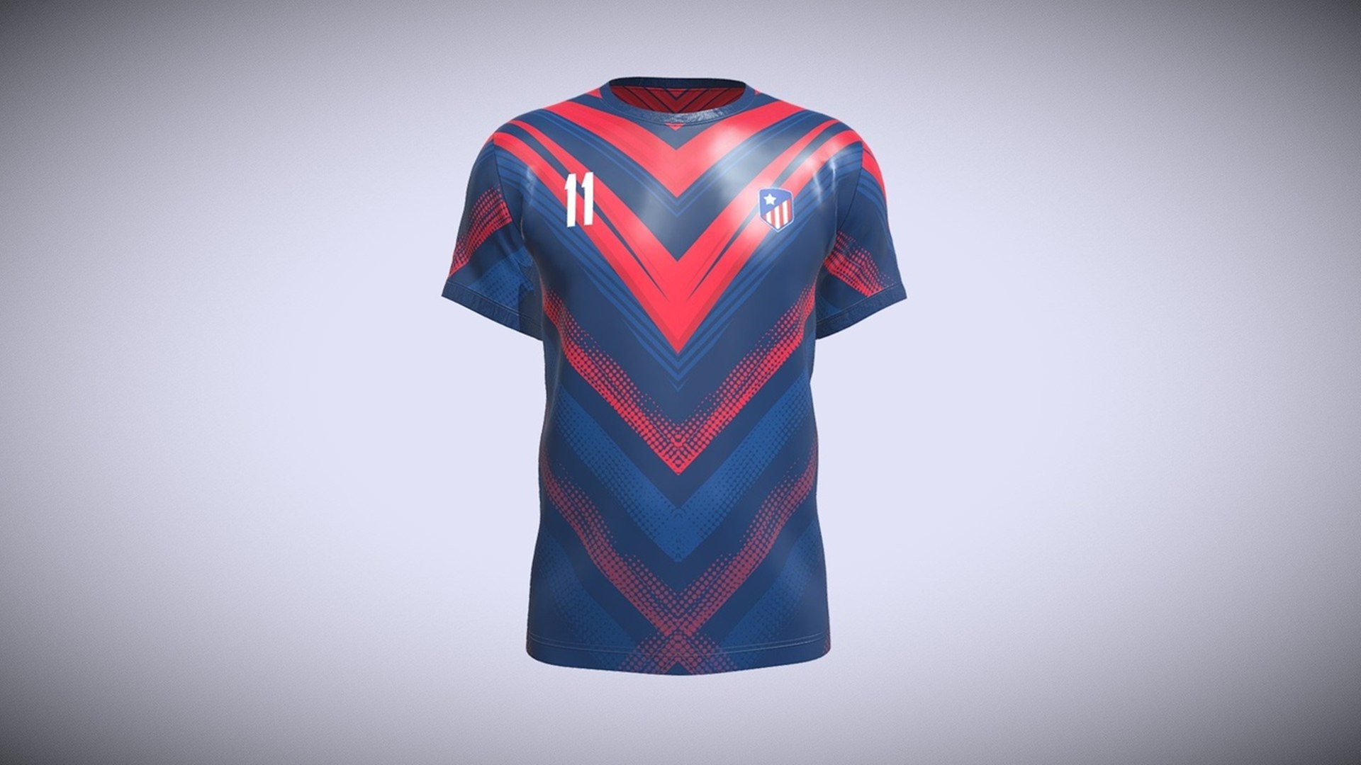 3D Soccer Red And Blue Football Jersey Player 11 In Low Poly ...