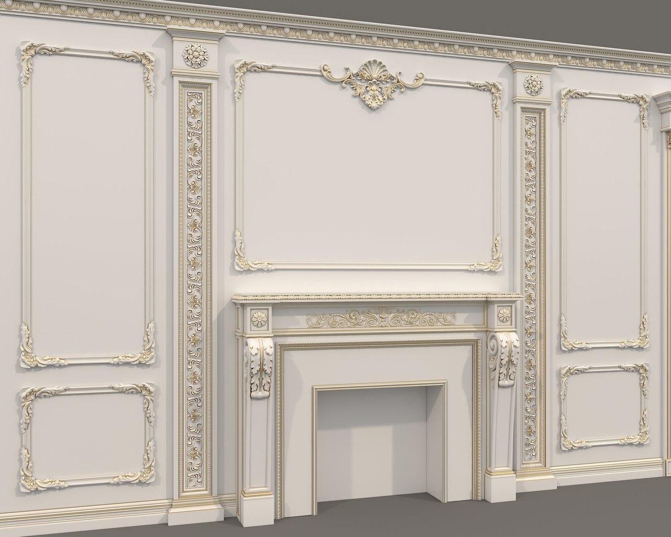 3D Wall Molding In Classic French Style 42 Model - TurboSquid 2274788
