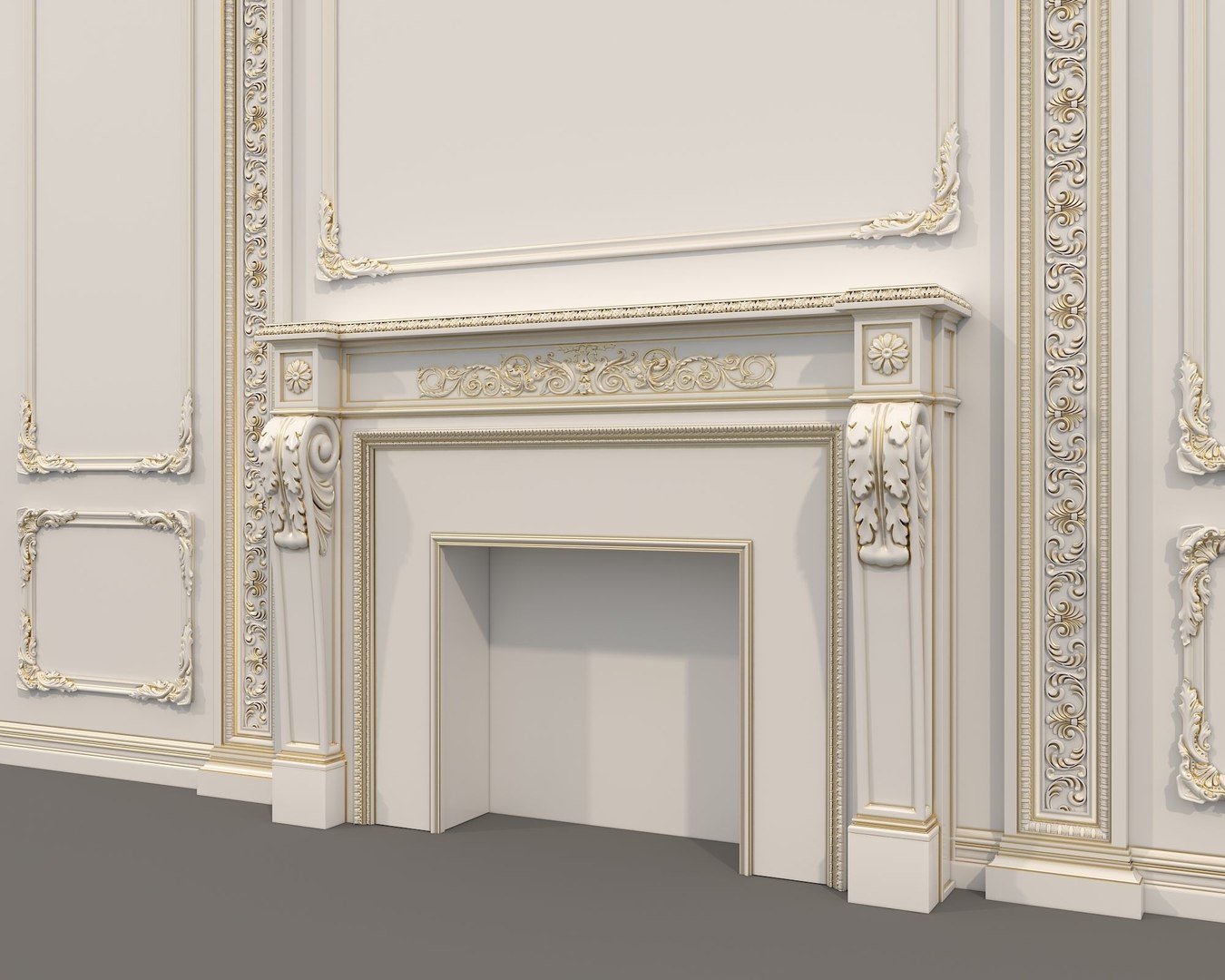 3D Wall Molding In Classic French Style 42 Model - TurboSquid 2274788