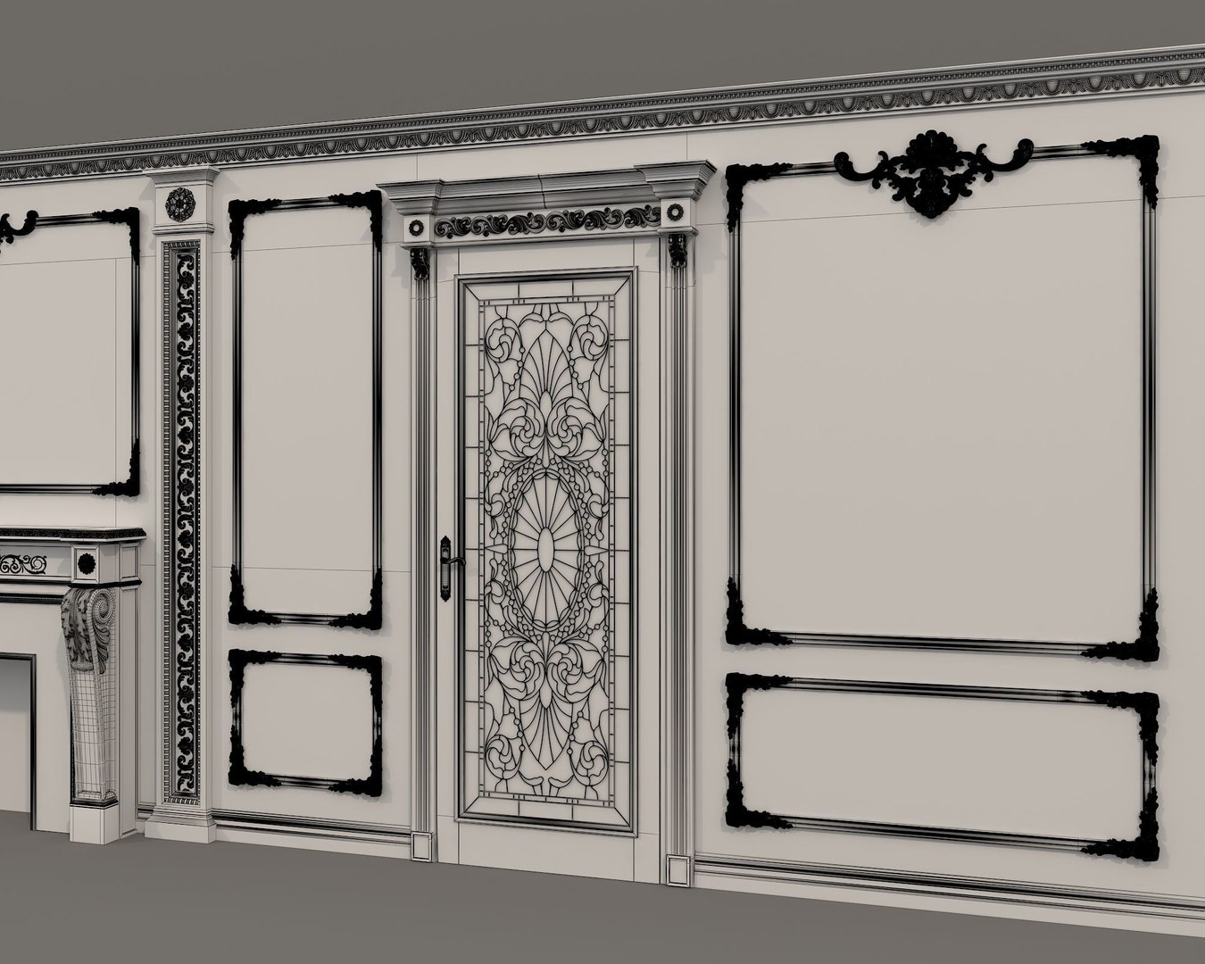 3D Wall Molding In Classic French Style 42 Model - TurboSquid 2274788