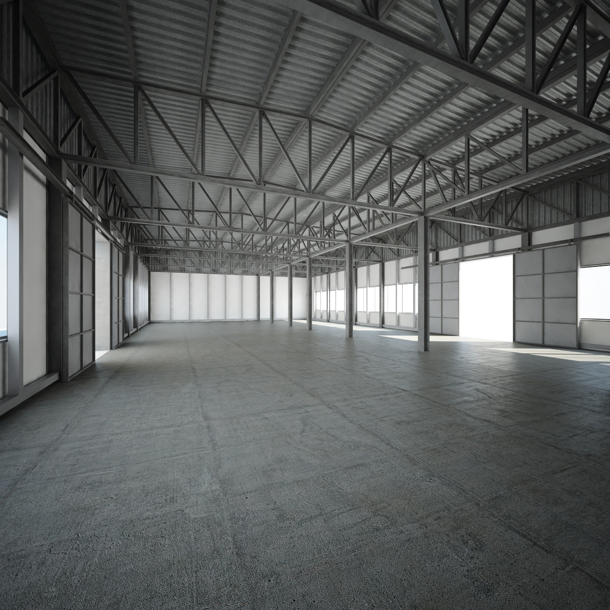 3D modern warehouse factory hall interior - TurboSquid 1268795