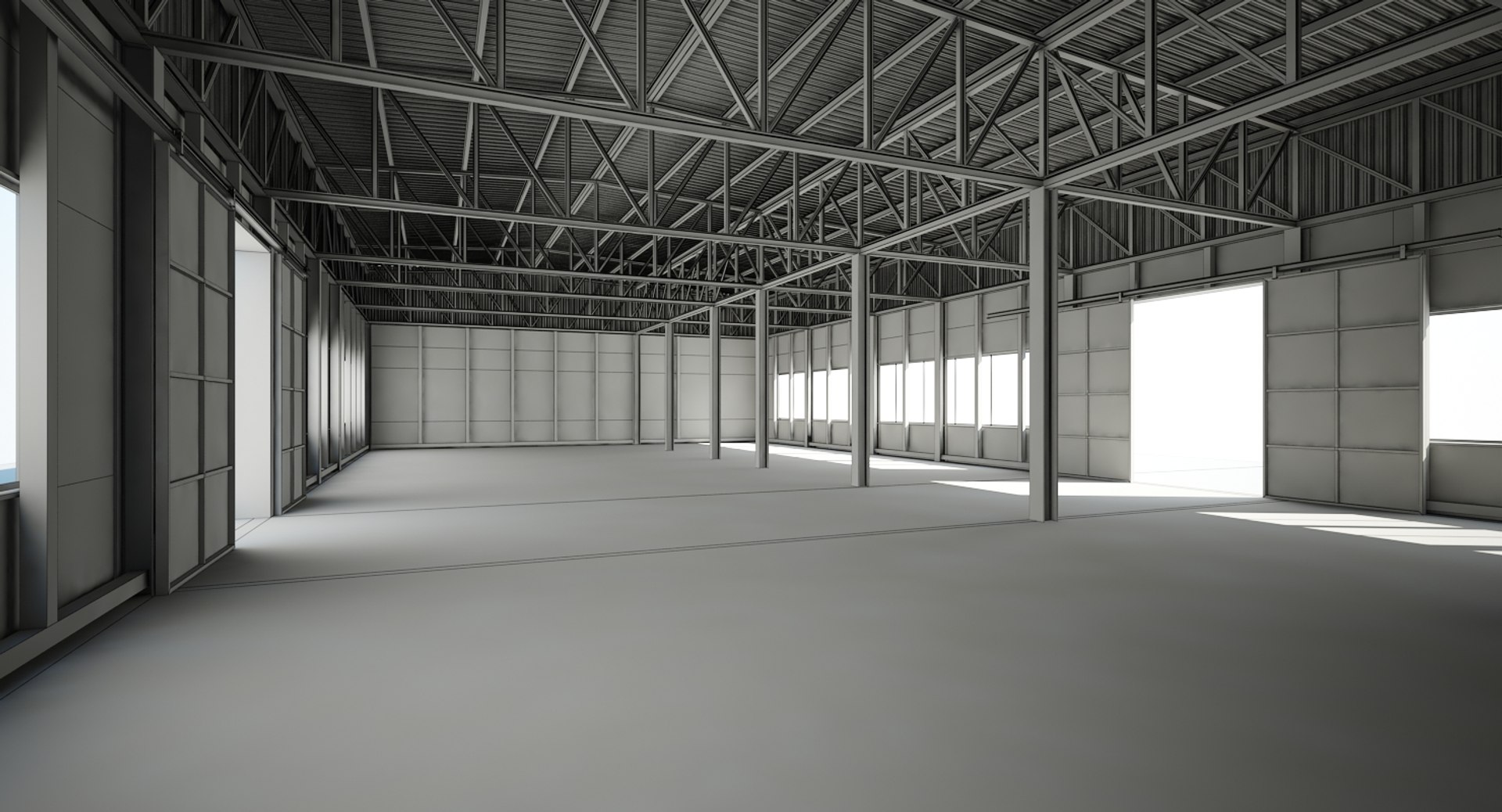 3D Modern Warehouse Factory Hall Interior - TurboSquid 1268795