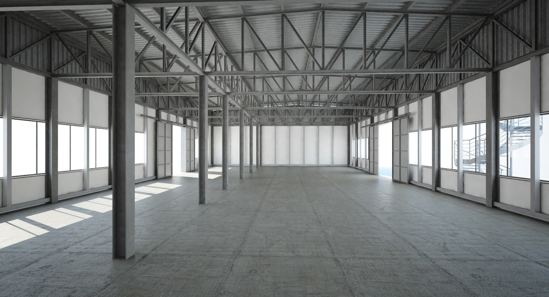 3D Modern Warehouse Factory Hall Interior - TurboSquid 1268795