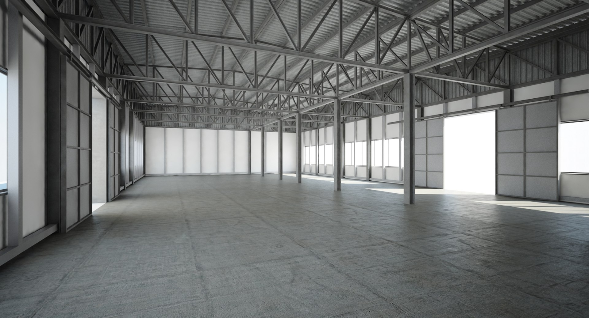 3D Modern Warehouse Factory Hall Interior - TurboSquid 1268795