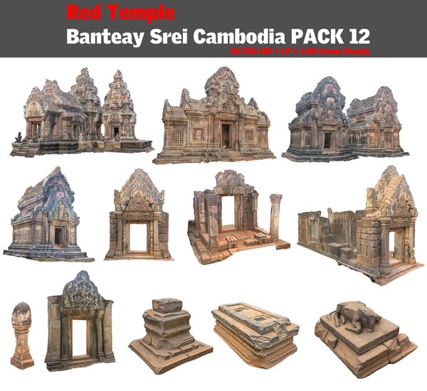 red temple ultra hd 3d model