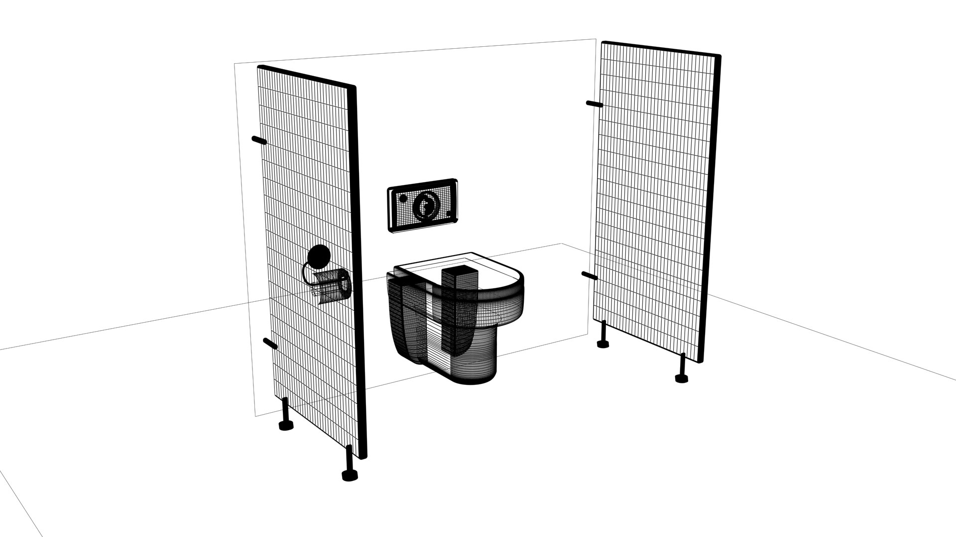 3D Wall Mounted Water Closet - TurboSquid 2057186