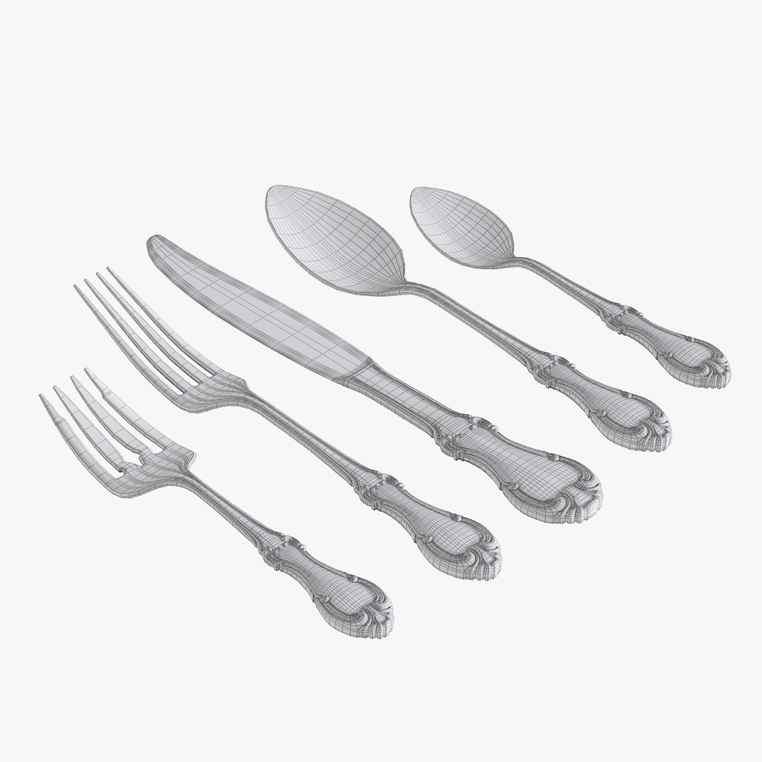 3D Model Set Cutlery - TurboSquid 1689384
