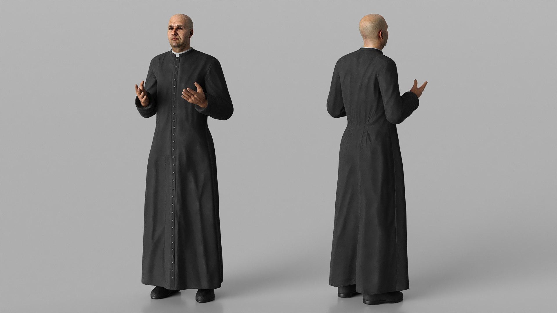 Catholic Priest Rigged For Cinema 4D 3D Model - TurboSquid 2342412