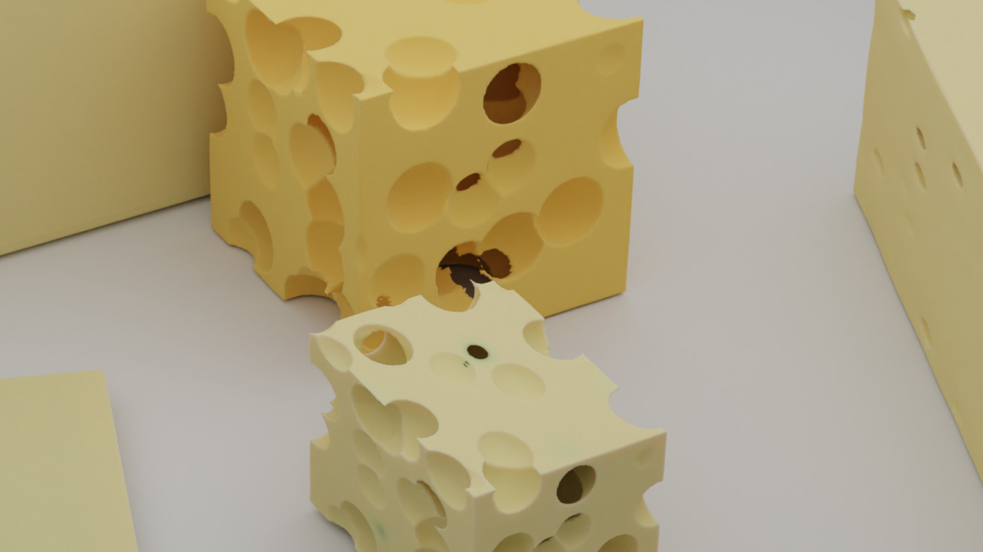 3D Pieces Of Cheese 3d Model Model - TurboSquid 2222681