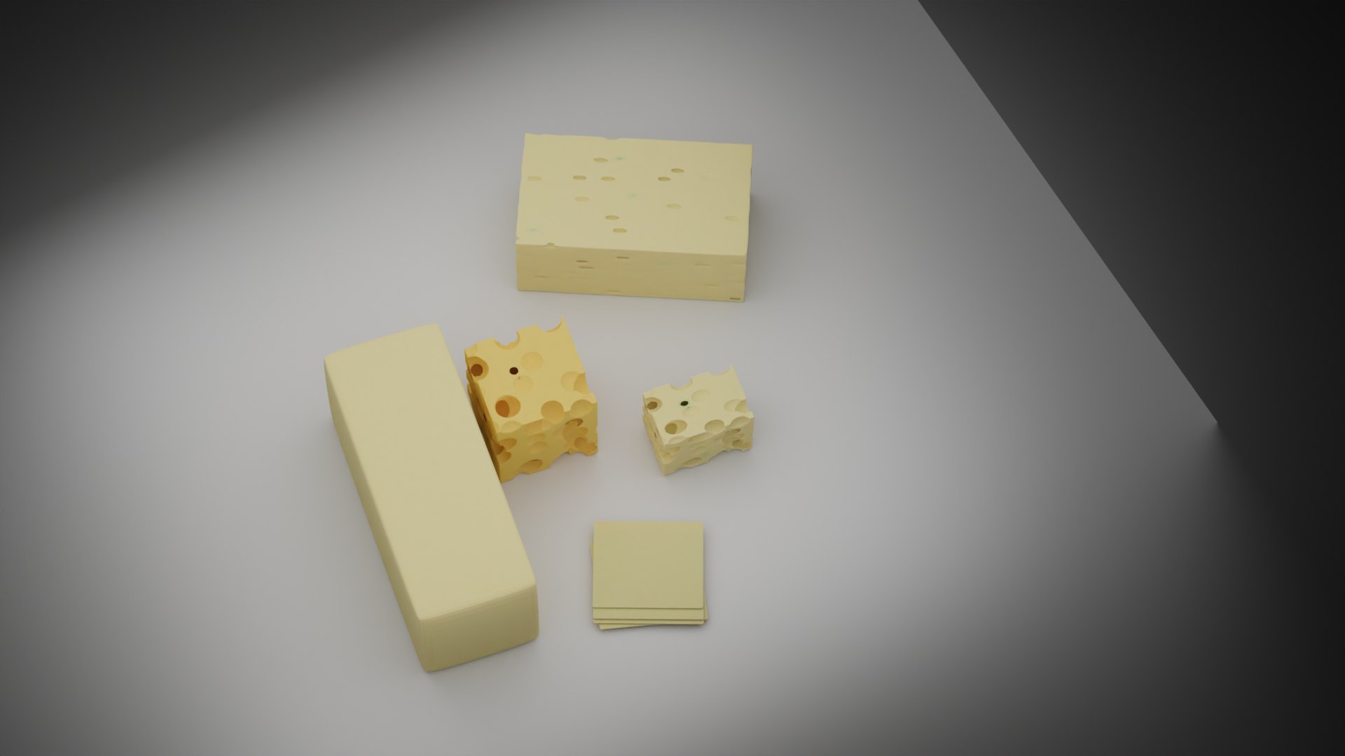 3D Pieces Of Cheese 3d Model Model - TurboSquid 2222681