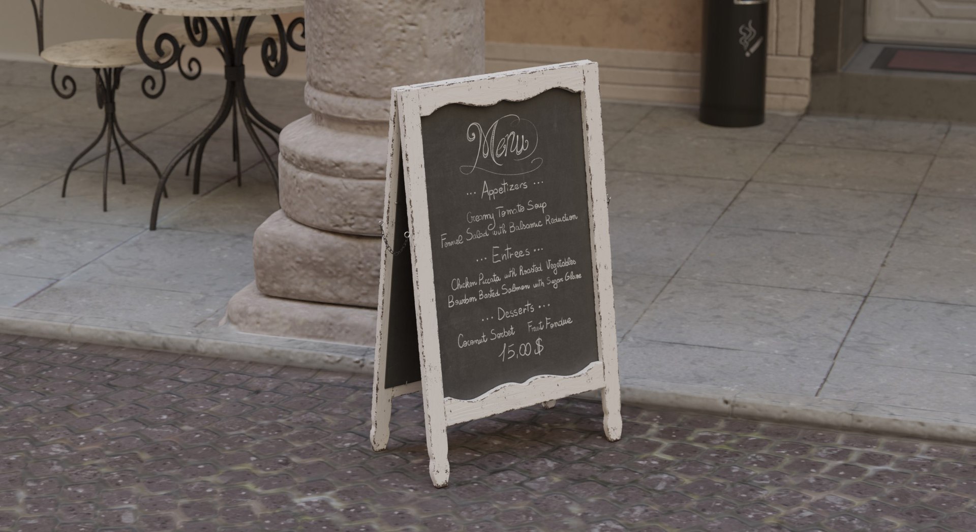 Chic Menu Board 3D Model - TurboSquid 1412260