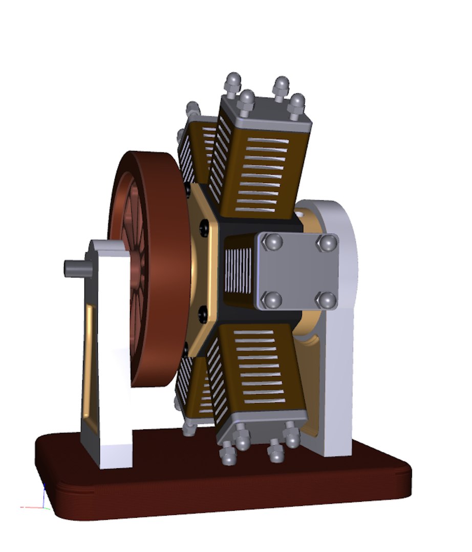 6 Cylinder Radial Engine 3D Model - TurboSquid 2190604