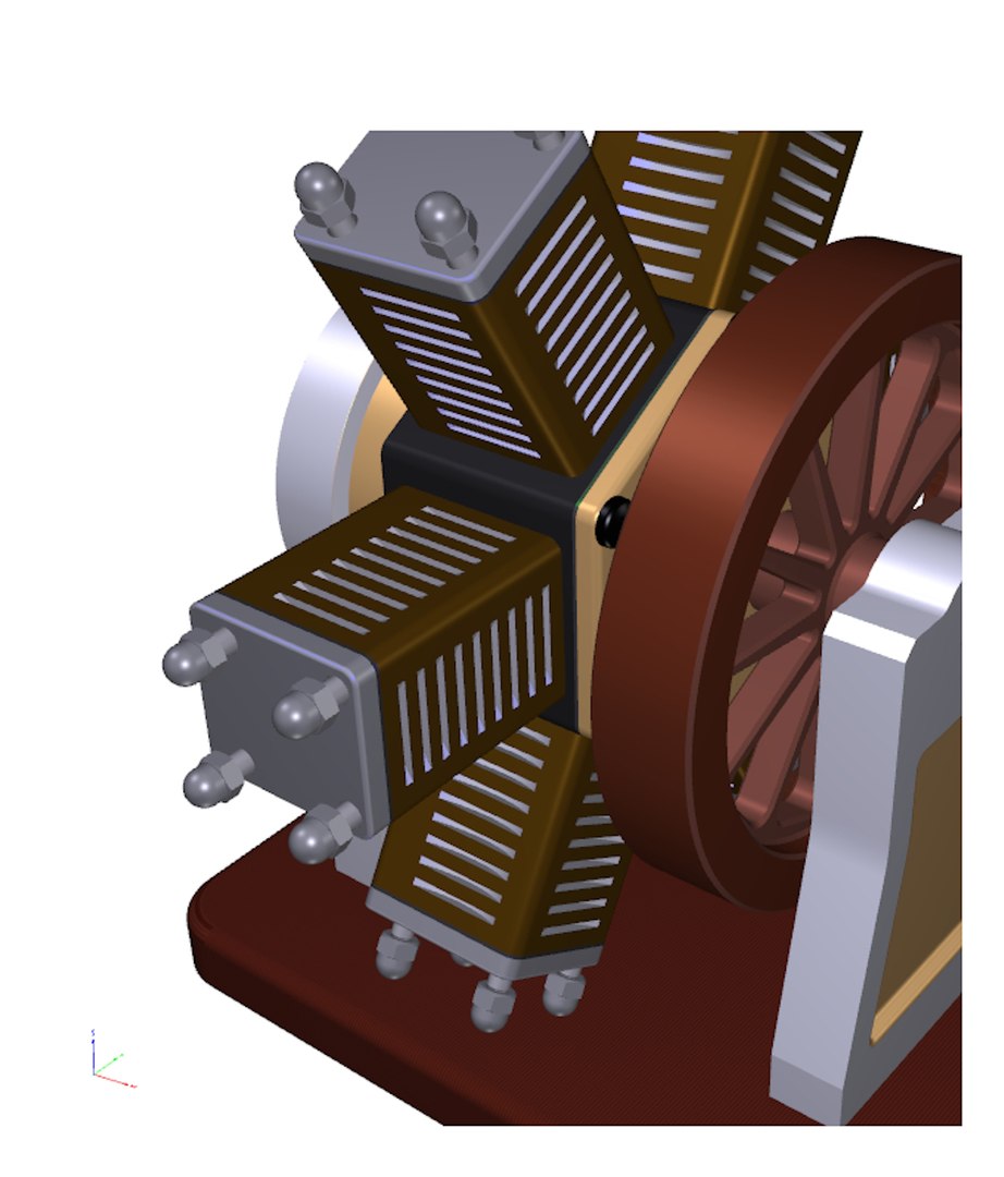 6 Cylinder Radial Engine 3D Model - TurboSquid 2190604