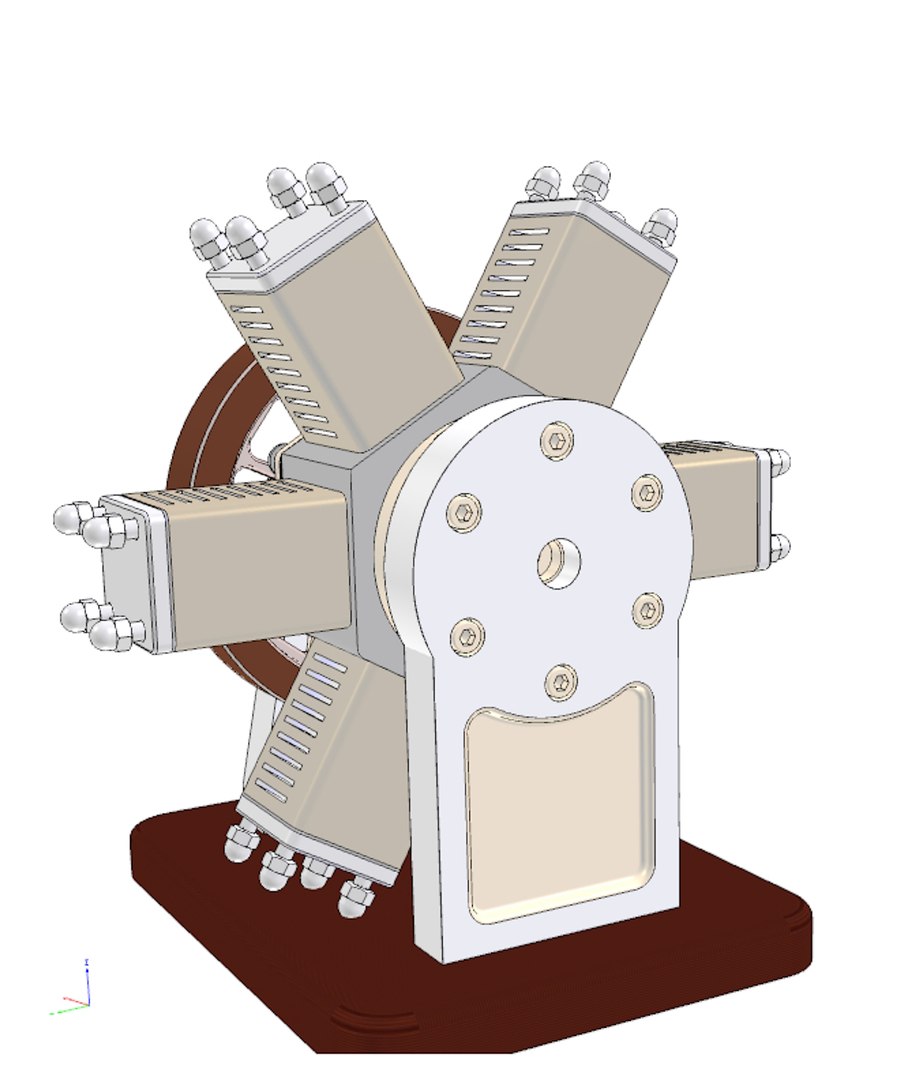 6 Cylinder Radial Engine 3D Model - TurboSquid 2190604