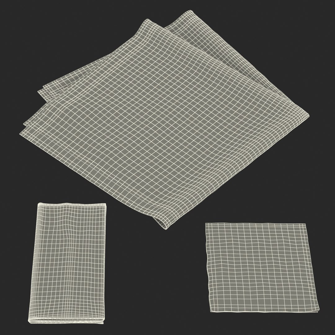 3d model napkins set white