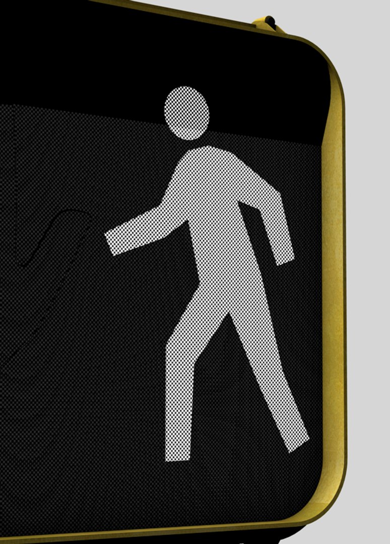 Street Lights Crosswalk Signs 3d Model